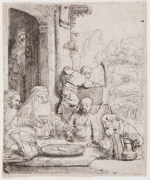 Rembrandt van Rijn - Abraham Entertaining the Angels For Sale at ...