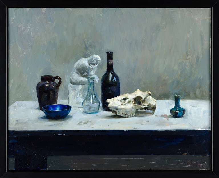 Hollis Dunlap - The Thinker, the Bottle, and the Skull For Sale at 1stDibs