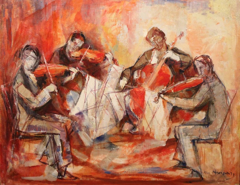 William Meyerowitz - Musical String Quartet, Painting For Sale at 1stdibs