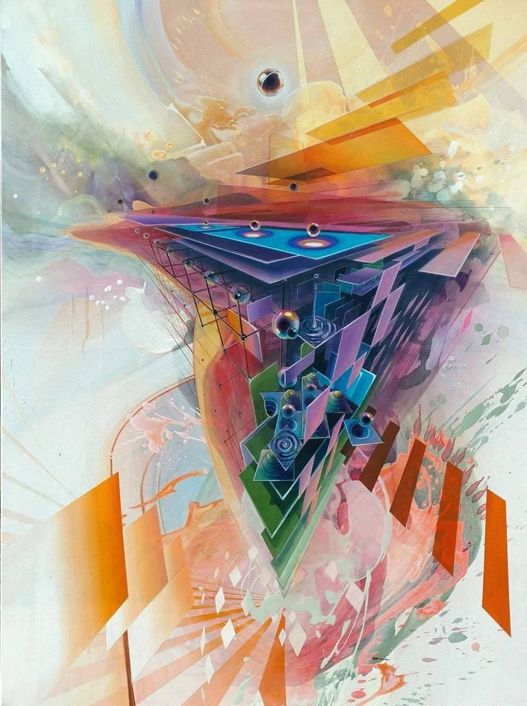 Jake Amason - Eclipse, Large Abstract Geometric Acrylic Painting on ...