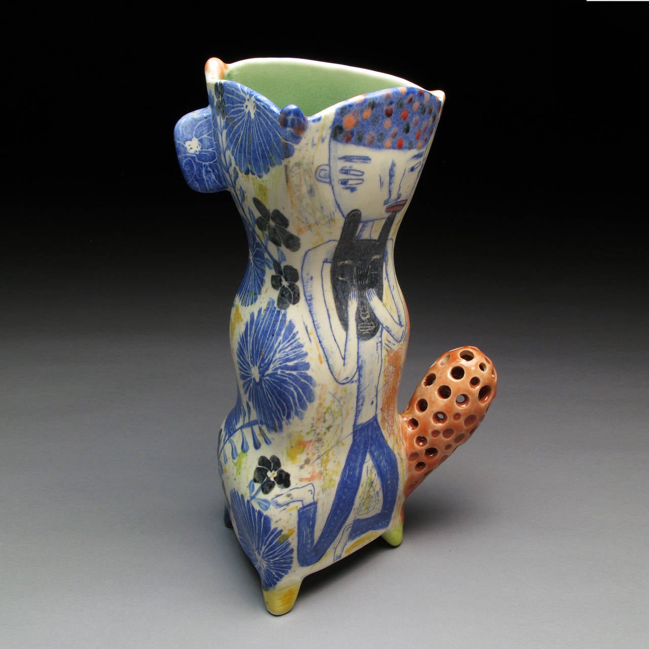 Kevin Snipes - Mask by Kevin Snipes, Abstract Ceramic Form with Multi ...