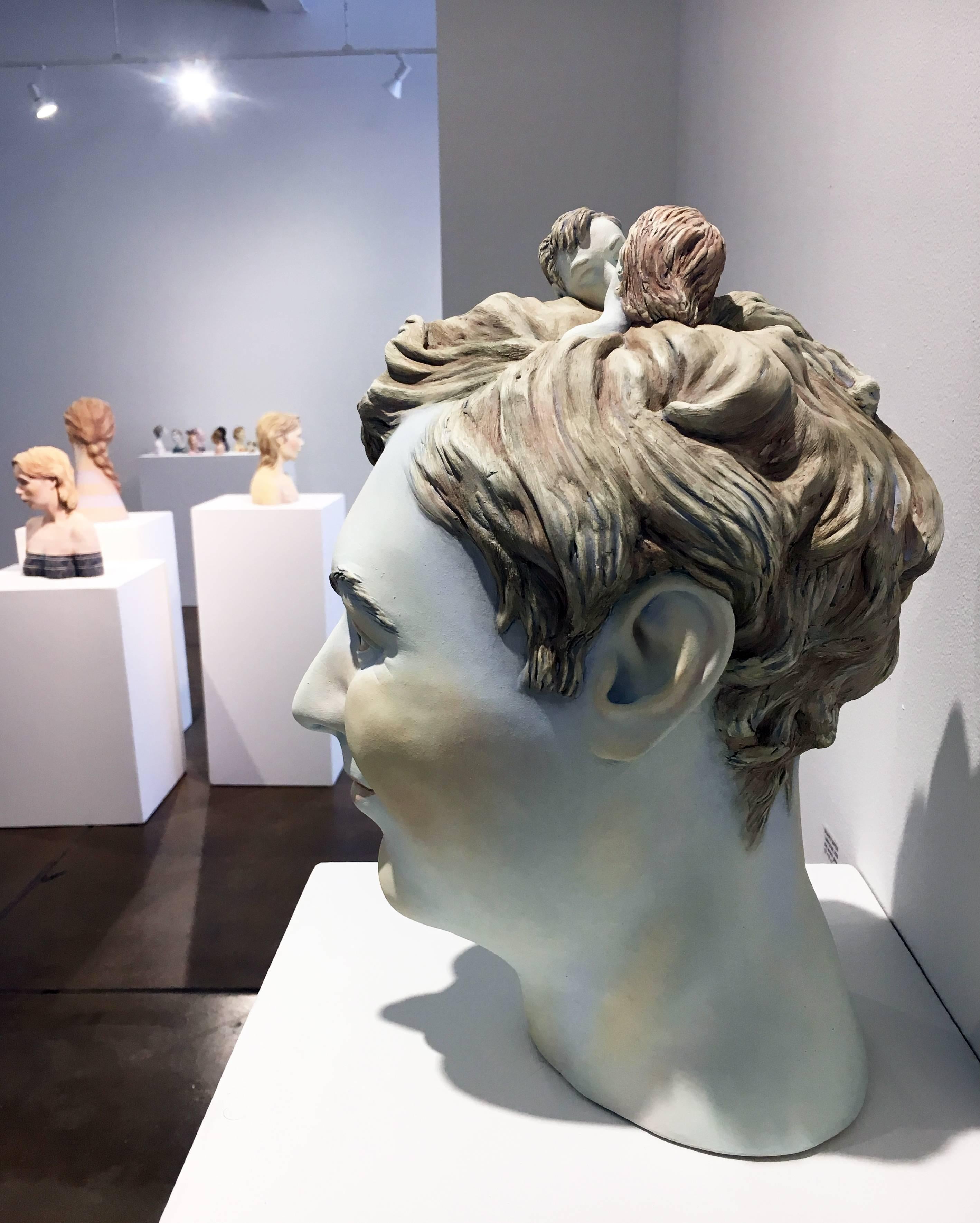 Beverly Mayeri - "Looking Back", Ceramic Sculpture Painted with ...