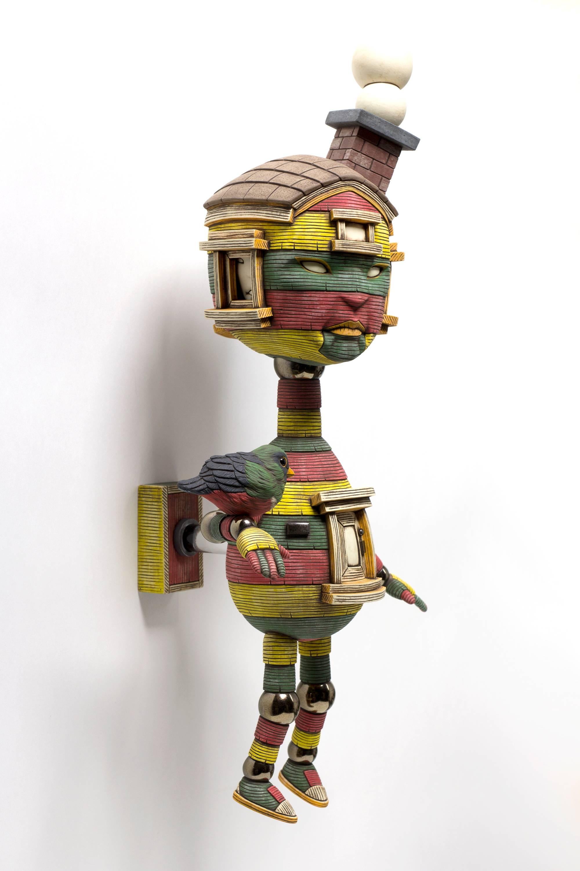 Calvin Ma - "Adjusting", Hand Sculpted Porcelain Figure, Wall Mounting ...