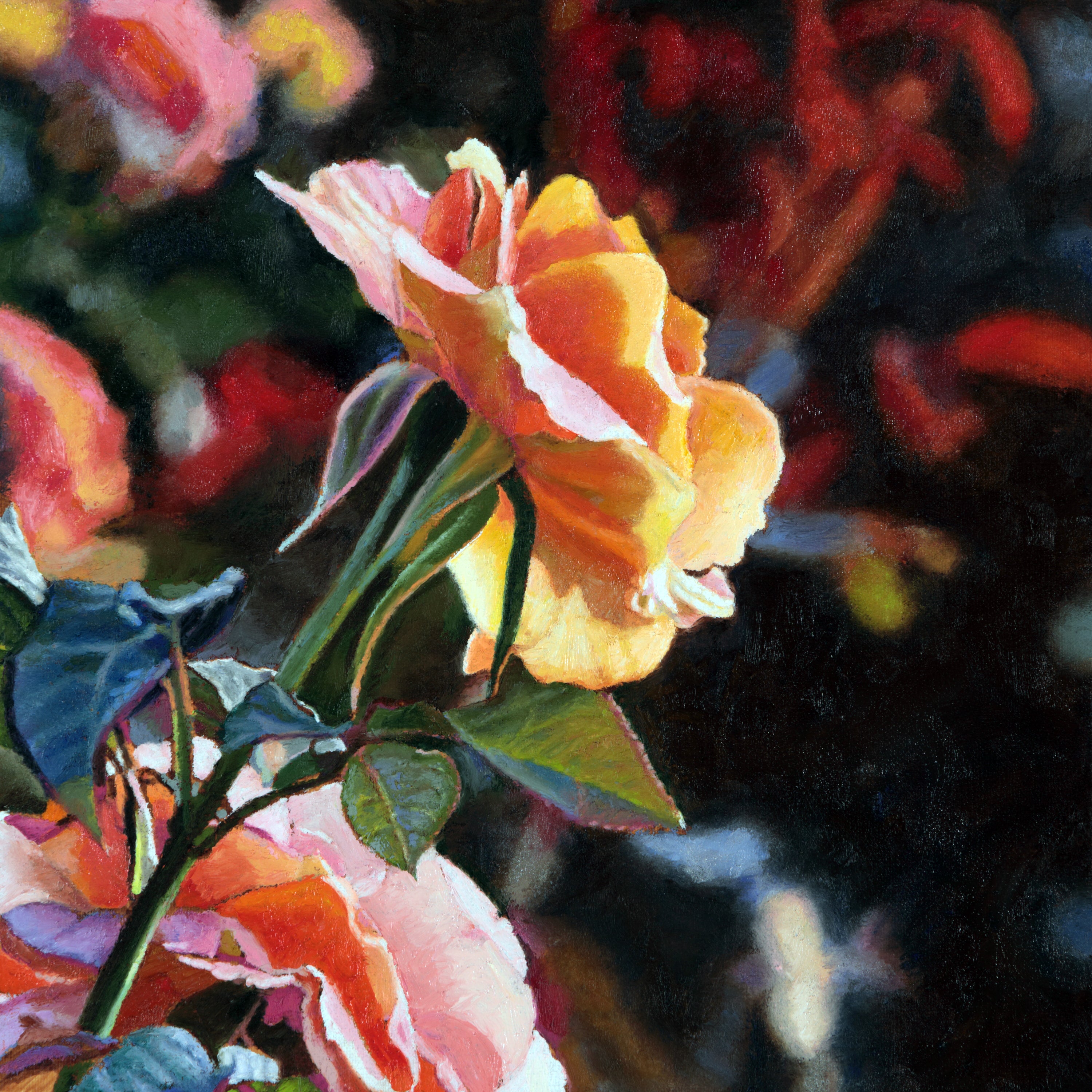 Jeffrey Vaughn - "Rose Garden", Contemporary, Oil, Painting, Framed ...