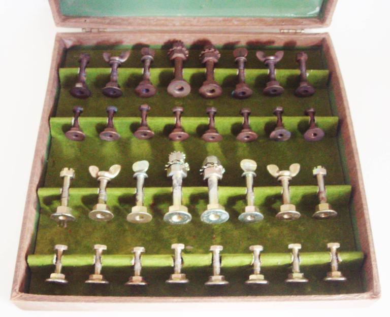American Boxed Chess Set 'Chess-Nuts' by Invento for Hammacher ...