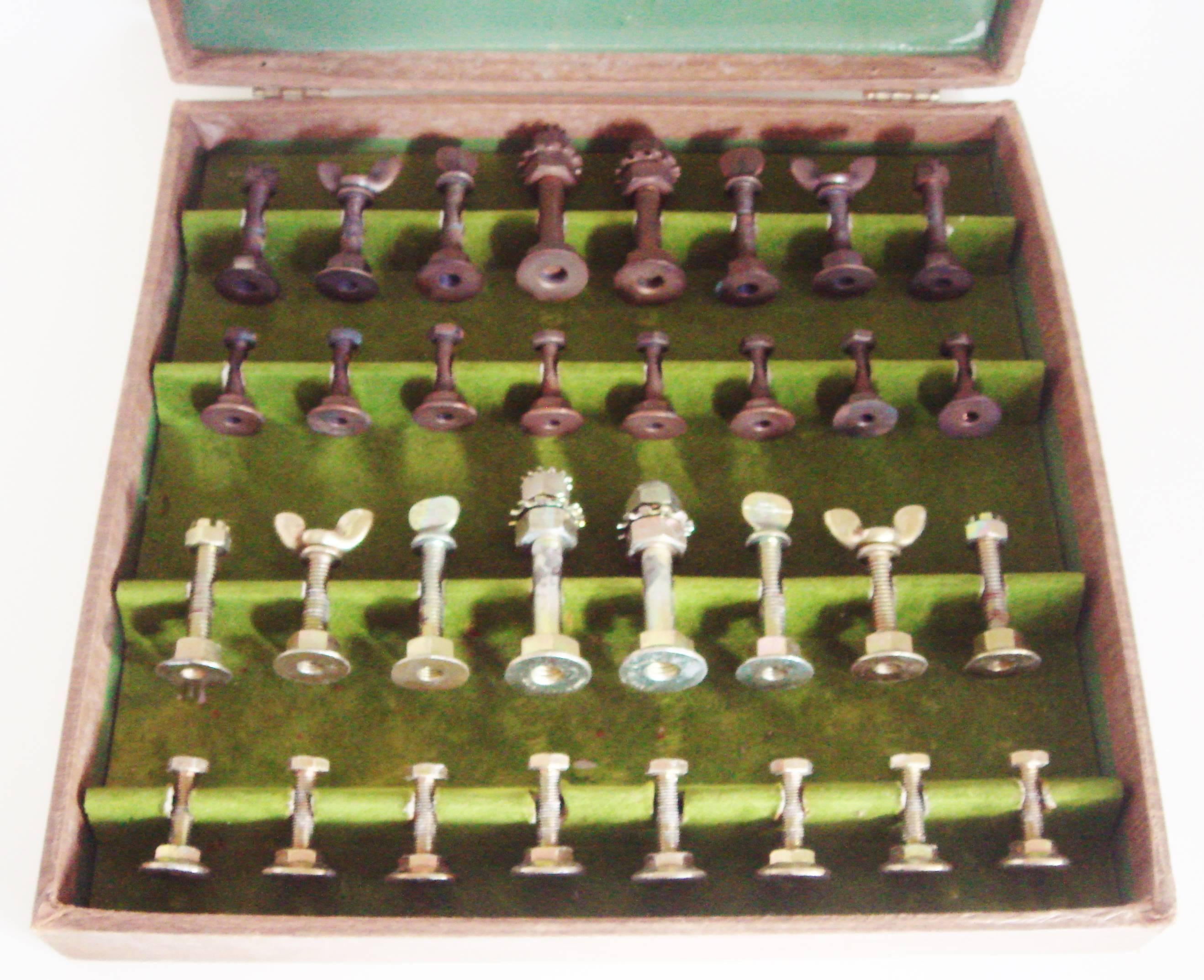 American Boxed Chess Set 'Chess-Nuts' by Invento for Hammacher ...