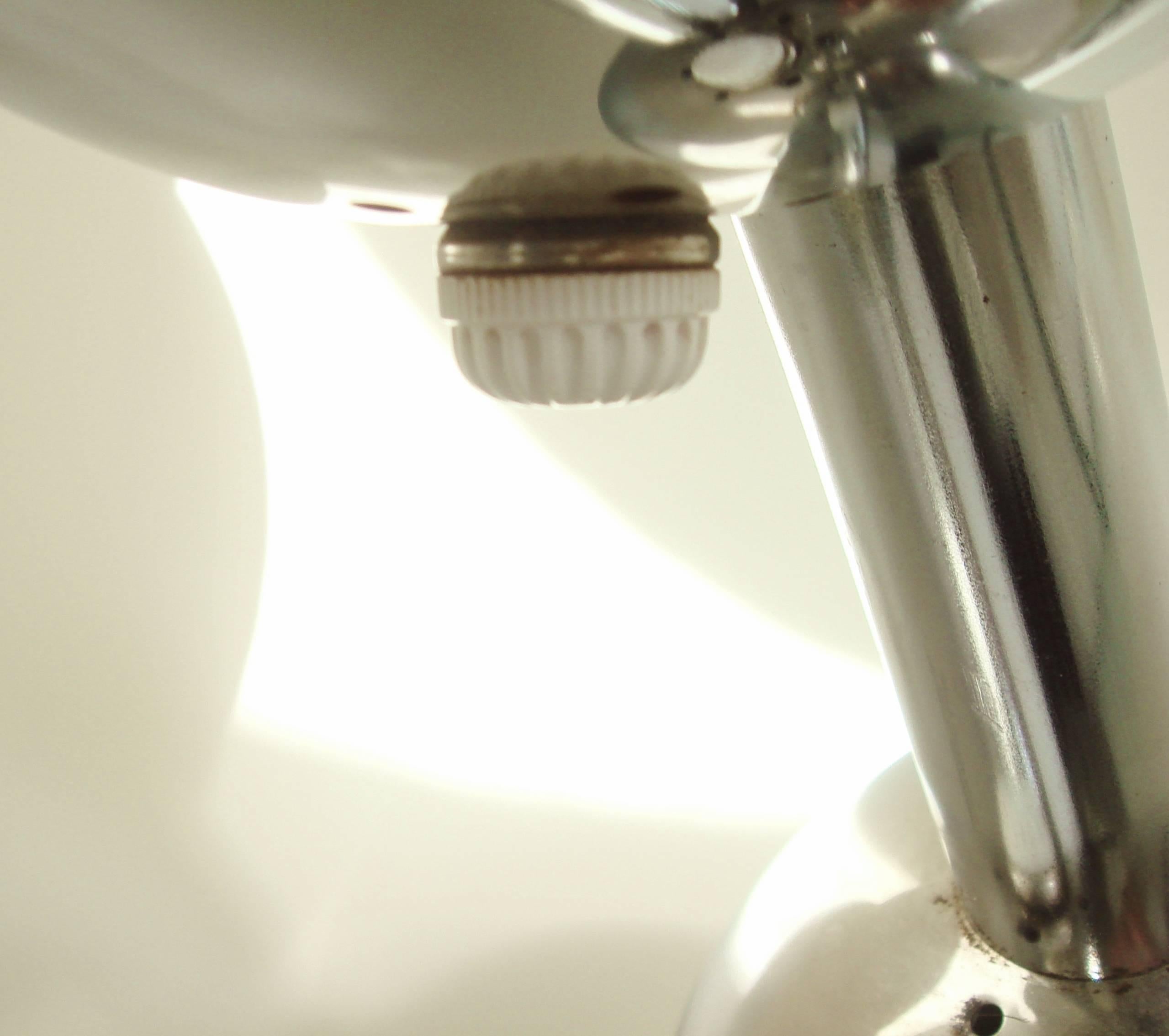 Large American Mid-Century Modern Chrome "Atomium" Triple Bulb Table ...