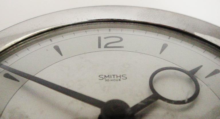 English Mid-Century Modern Chrome Mechanical 30-Hour Smiths Tilting ...