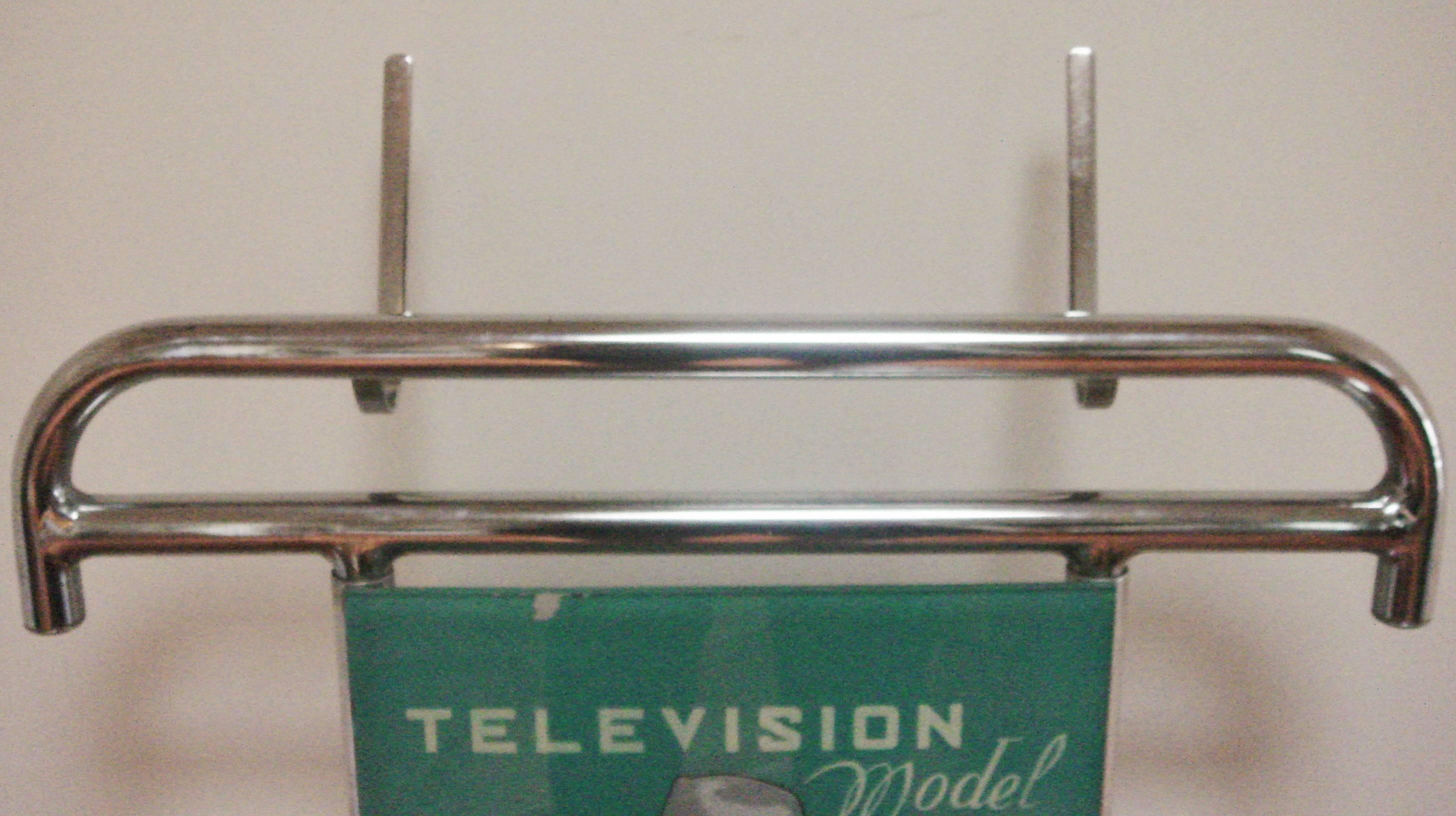 American Mid-Century Store Display in Chrome, Wood and Reverse Painted ...