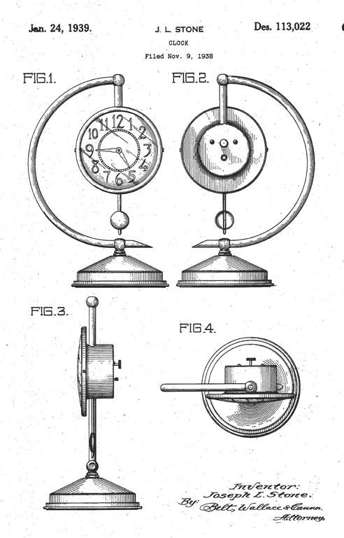 American Art Deco Chrome Electric Howard Mfg. Co. Demi-Lune Mantel ...