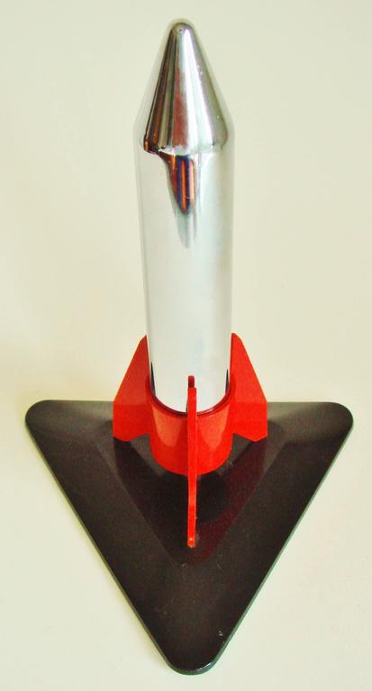 Japanese Mid-Century Modern Chrome and Plastic Rocket, Wheel and Flint ...