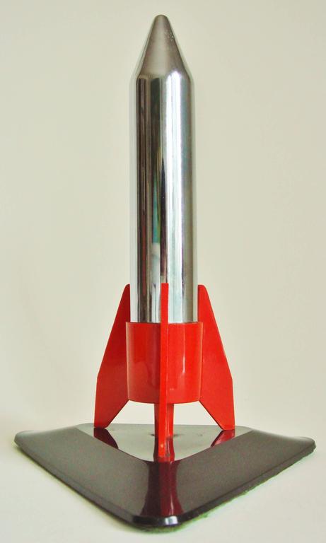Japanese Mid-Century Modern Chrome and Plastic Rocket, Wheel and Flint ...