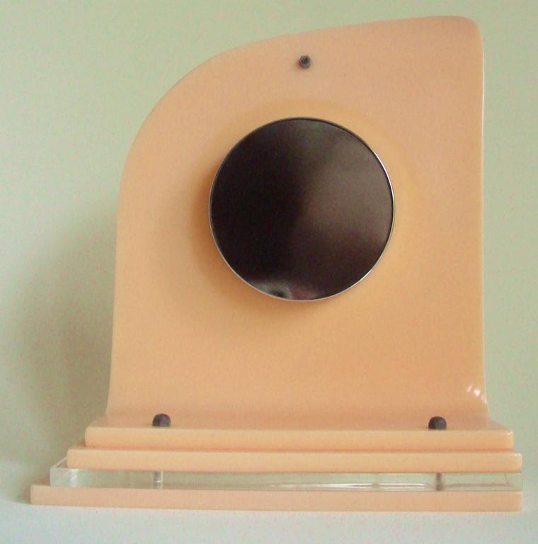 Eccentric Scottish Art Deco Asymmetrical Peach and Clear Lucite Glen ...