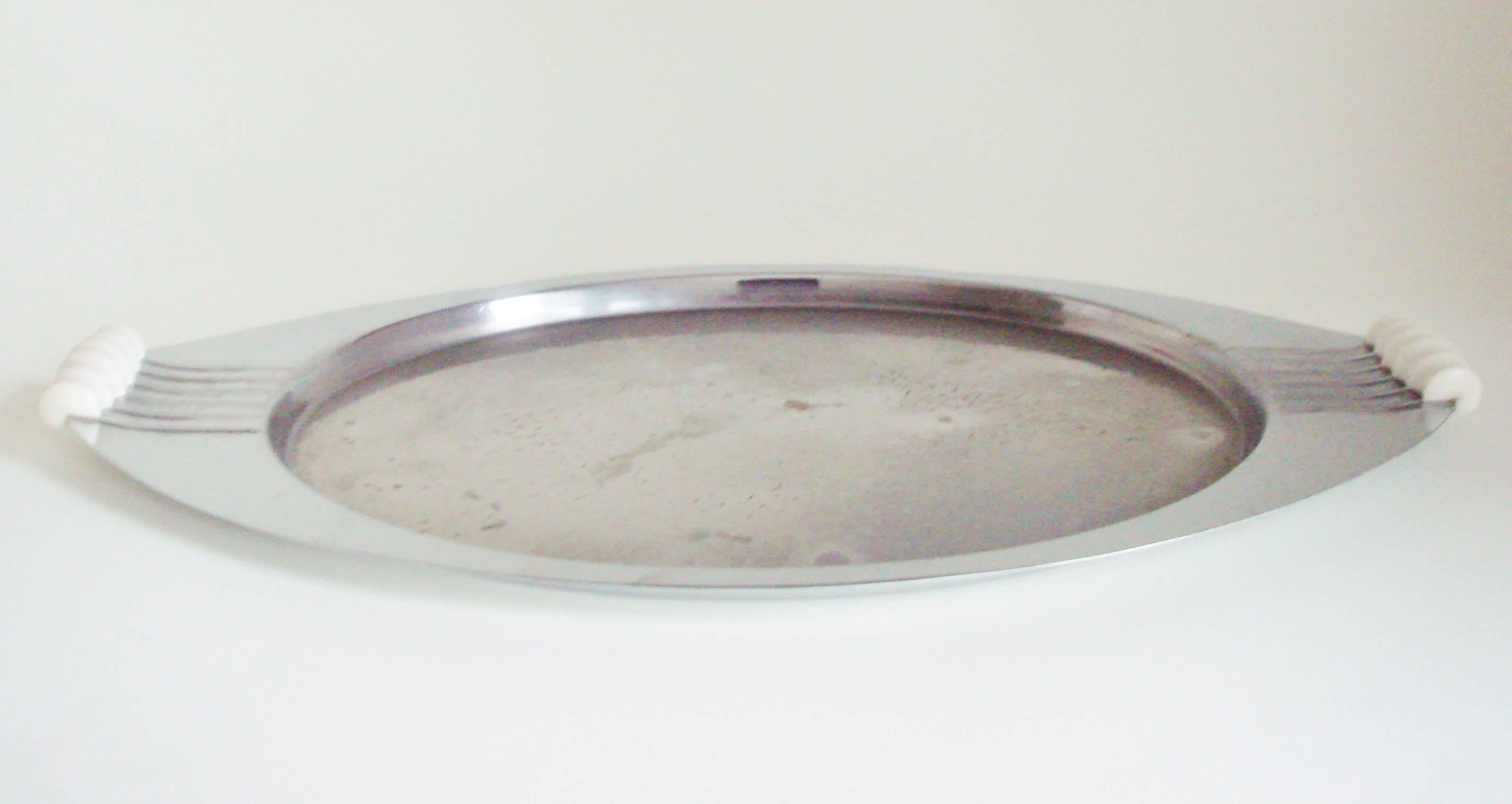 Rare Mid-Century 7-Piece Insulated Tea Set in Chrome, Ceramic and ...