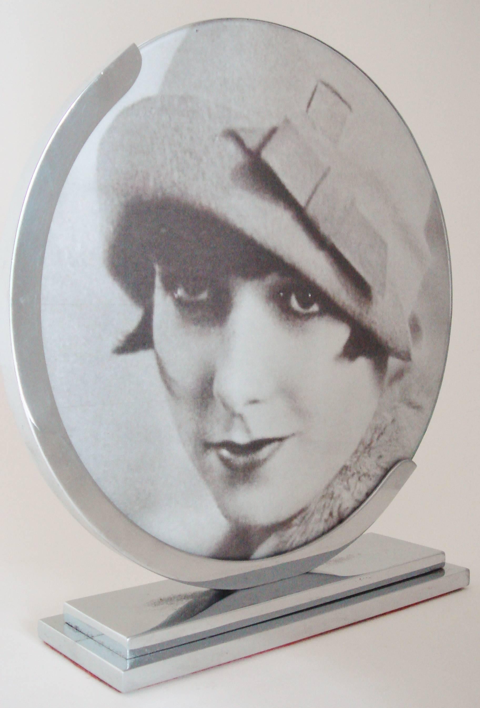 Pair of Large English Art Deco Chrome Reversible Free Standing Photo ...