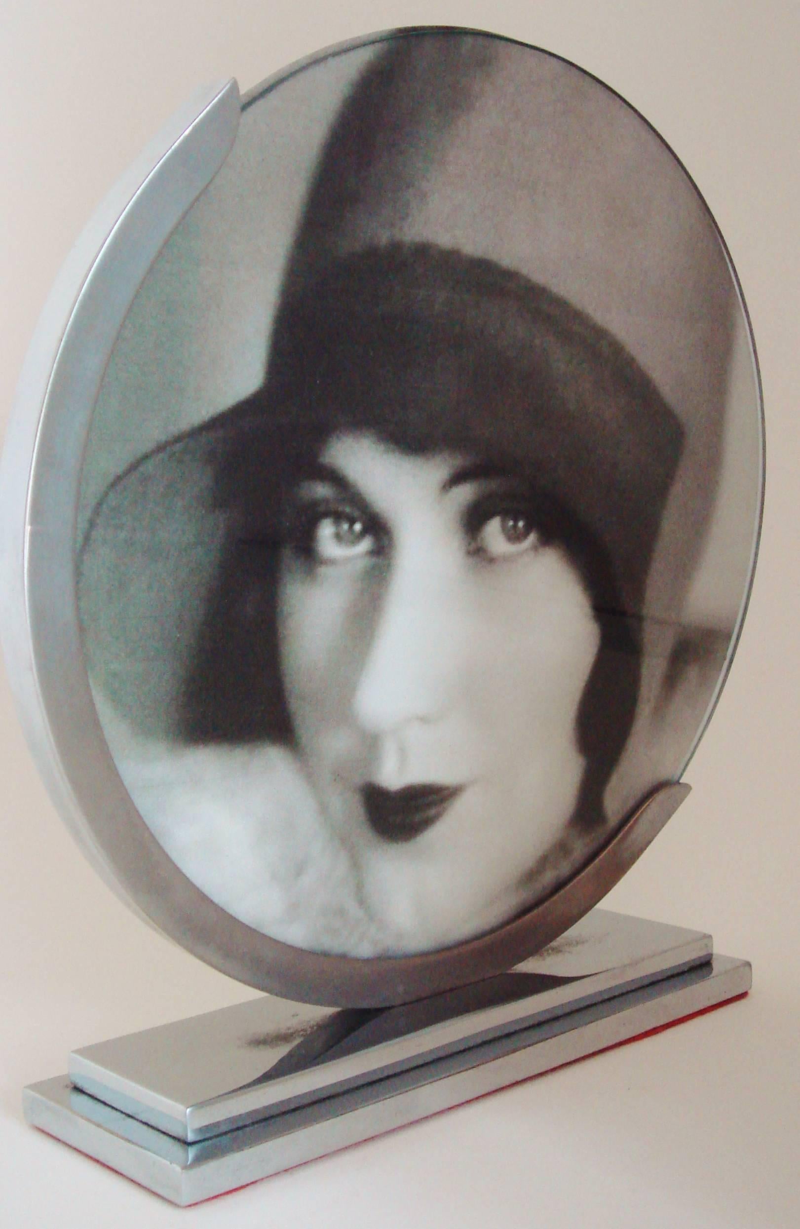 Pair of Large English Art Deco Chrome Reversible Free Standing Photo ...