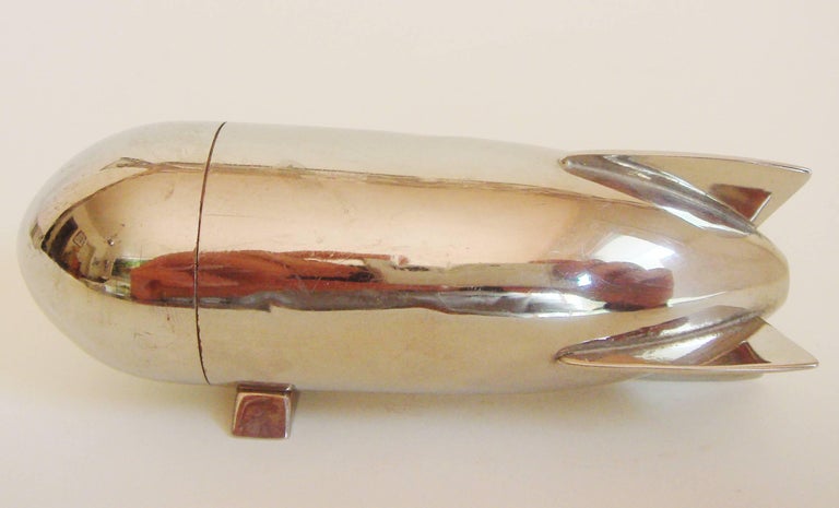 Rare German Art Deco Chrome Plated Zeppelin Five-Piece Shot Glass Set ...