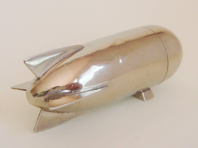 Rare German Art Deco Chrome Plated Zeppelin Five-Piece Shot Glass Set ...