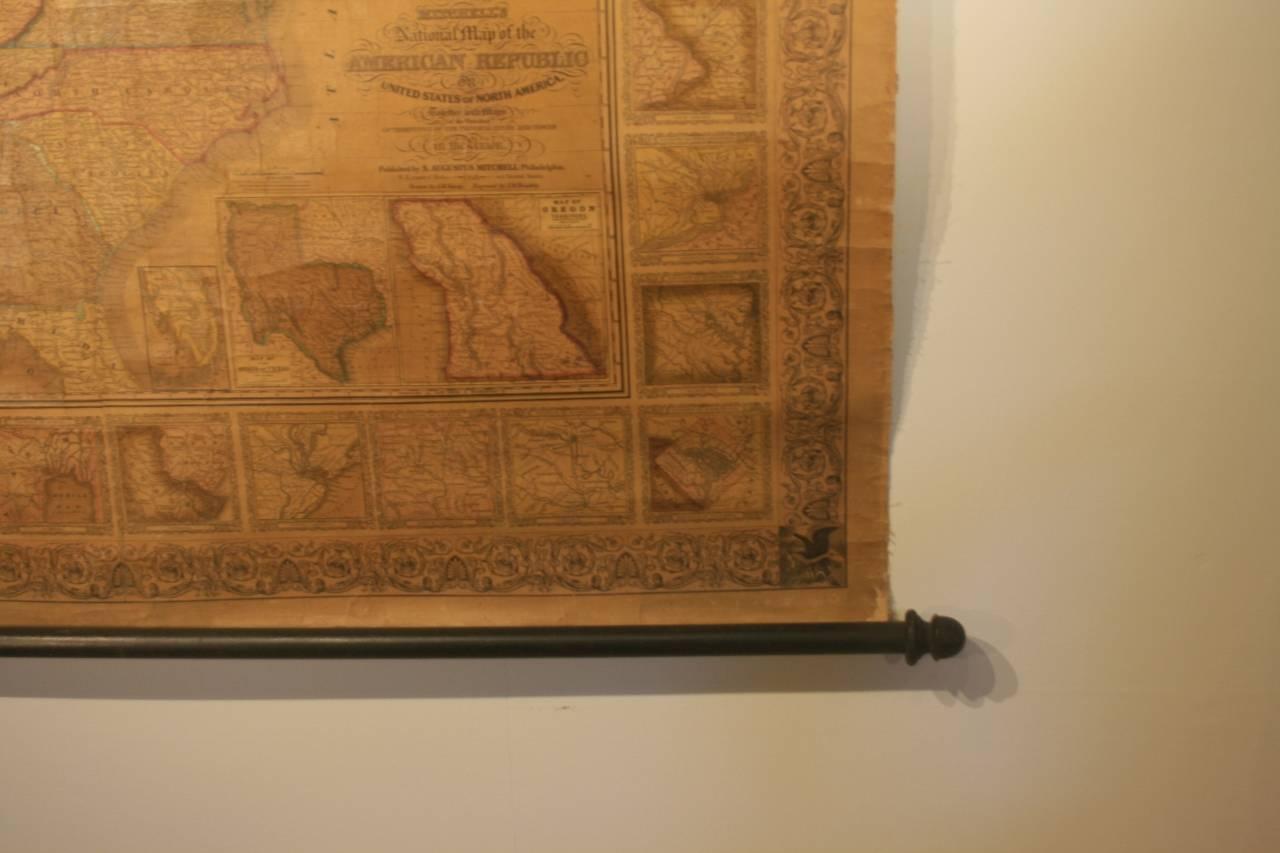 Great 1846 Wall Map of the United States at 1stDibs