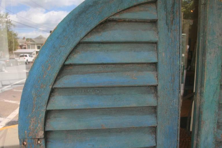 Beautiful Pair of Blue Green Shutters at 1stDibs