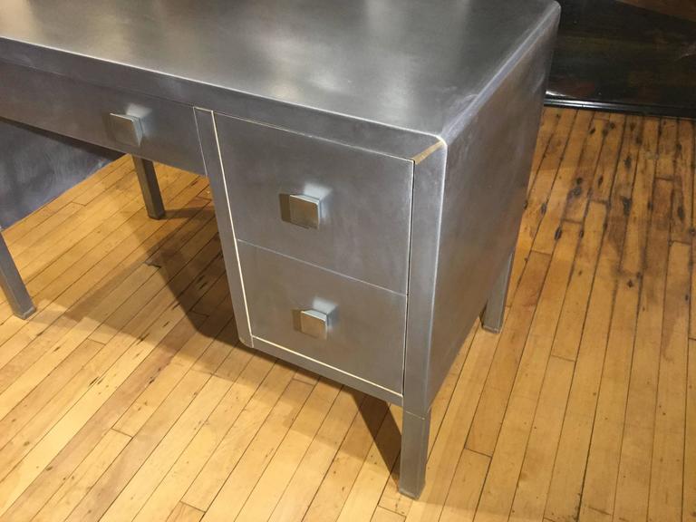 MCM Industrial Steel Desk by Bel Geddes For Sale at 1stDibs