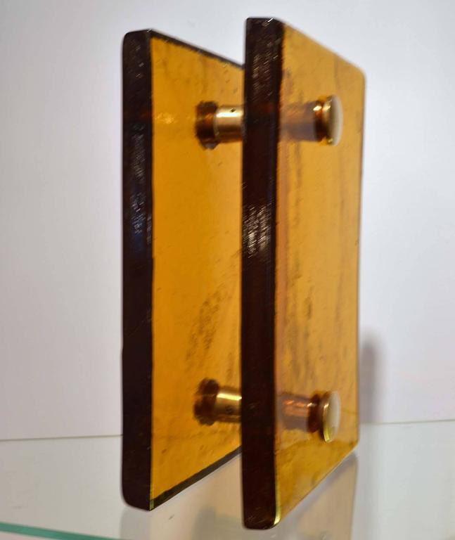 Mid-century Modern Amber Glass Push and Pull Door Handle at 1stDibs