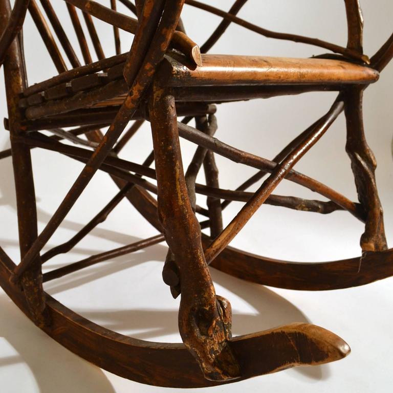 Early 20th Century Scandinavian Rocking Chair Bent Wood Willow at 1stDibs