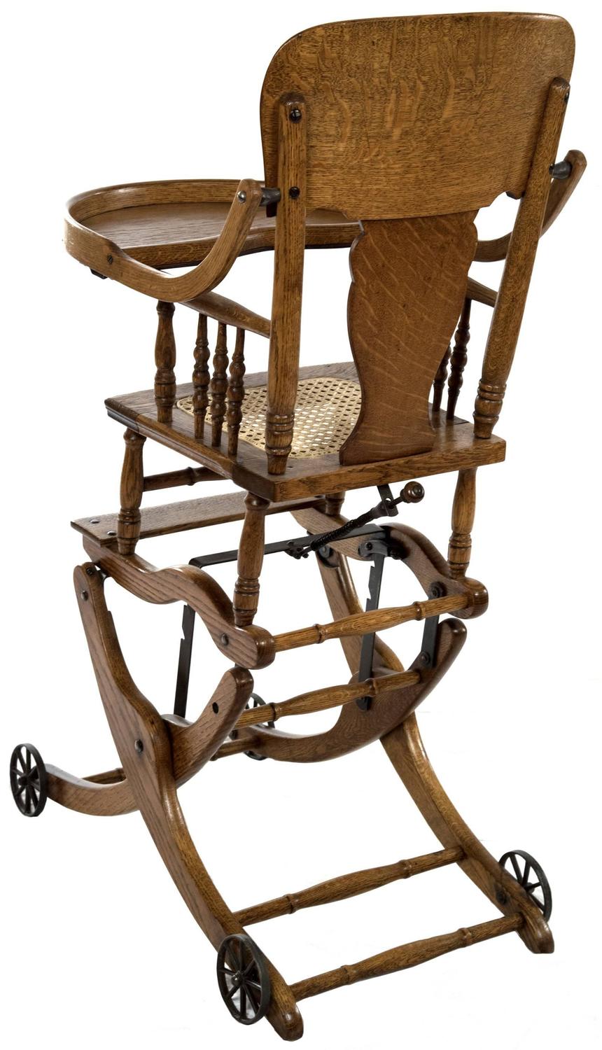 20th Century Golden Oak Convertible Highchair at 1stdibs
