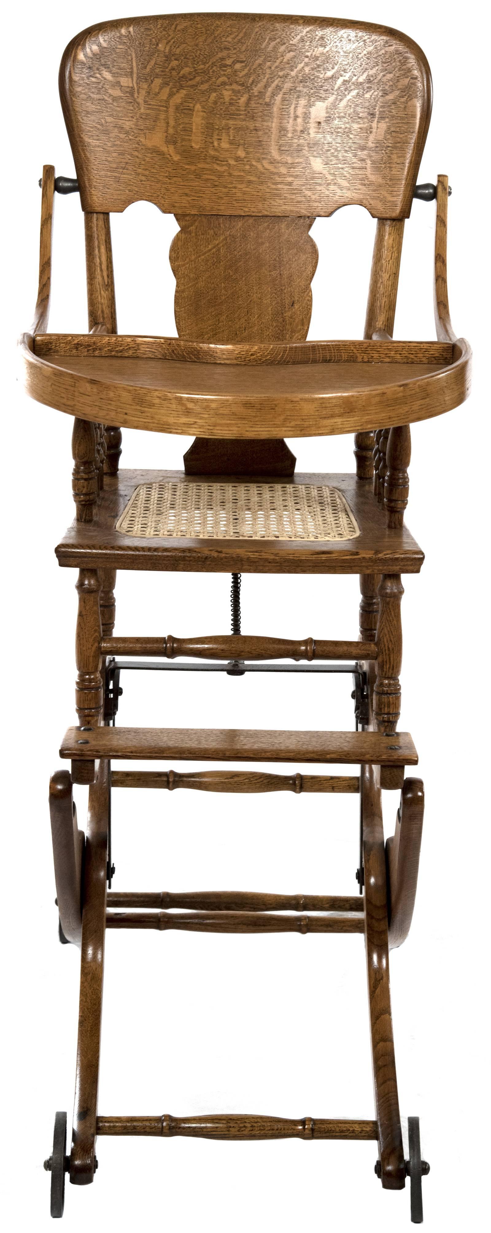 20th Century Golden Oak Convertible Highchair at 1stDibs