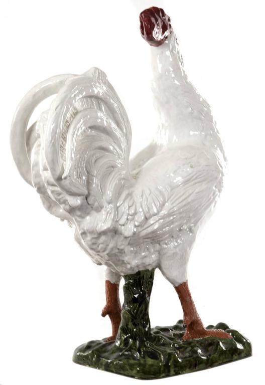 Impressive Glazed Terracotta Rooster at 1stDibs