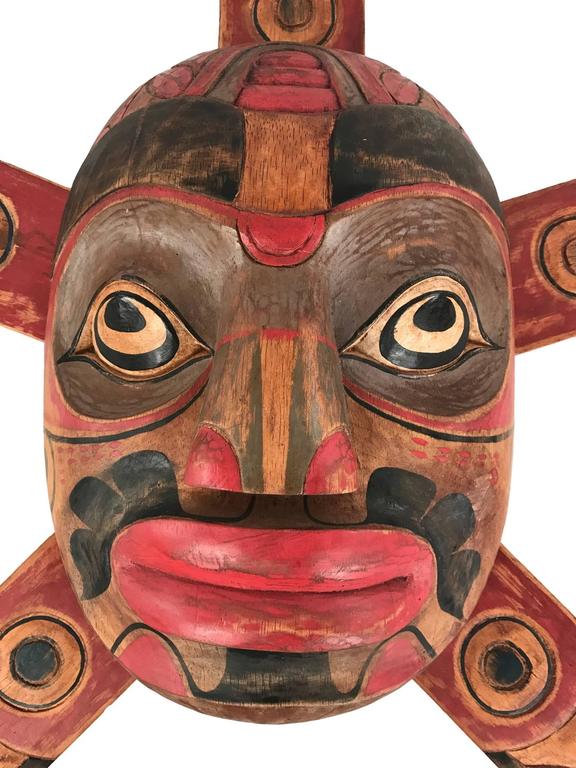 Pacific Northwestern Native American Sun Mask with Attached Sun Ray ...