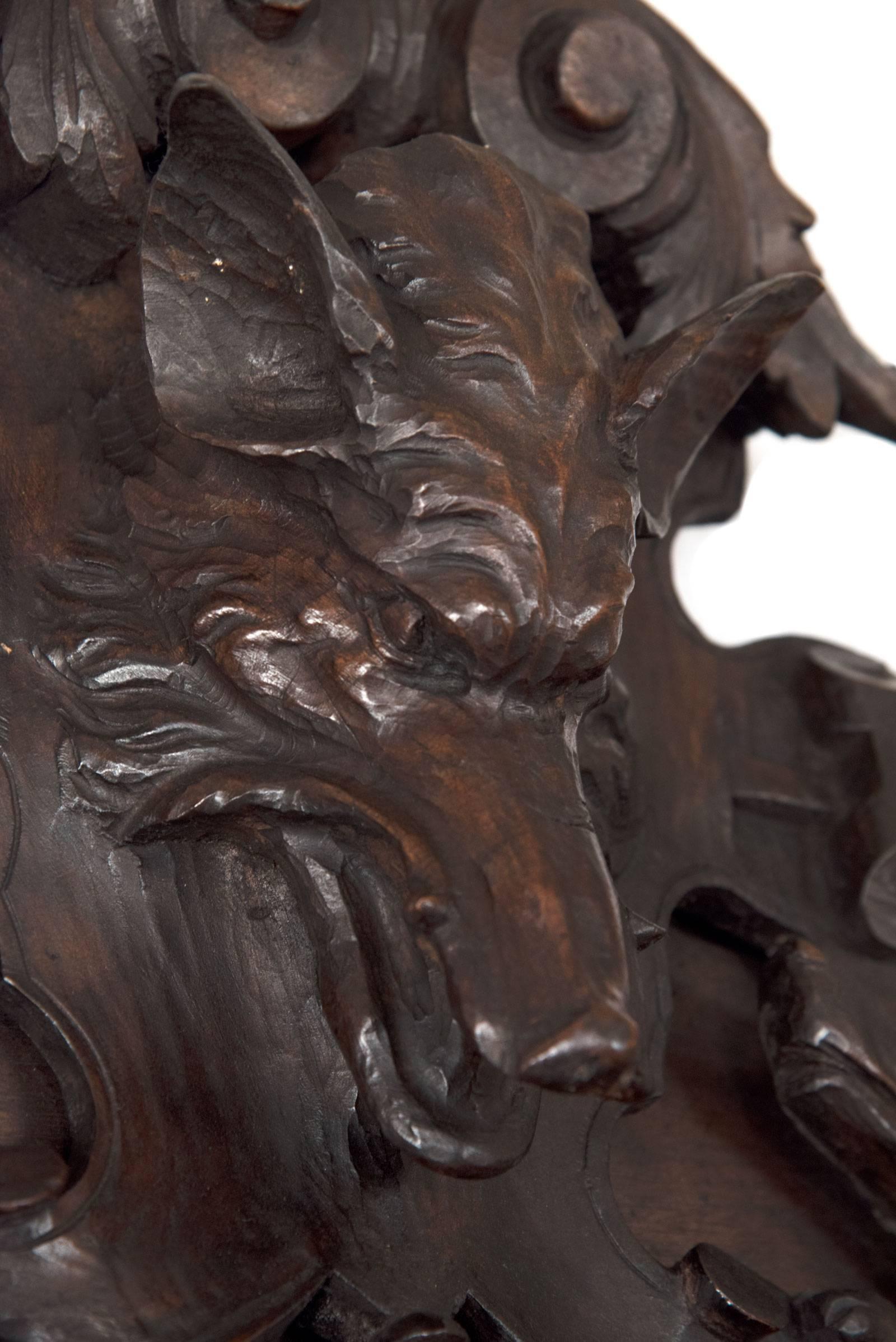 Carved Oak Gun Rack at 1stDibs