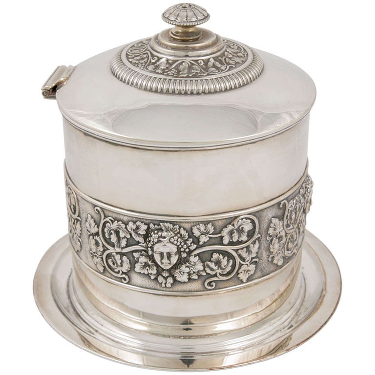 Silver Plate Biscuit Box For Sale at 1stDibs