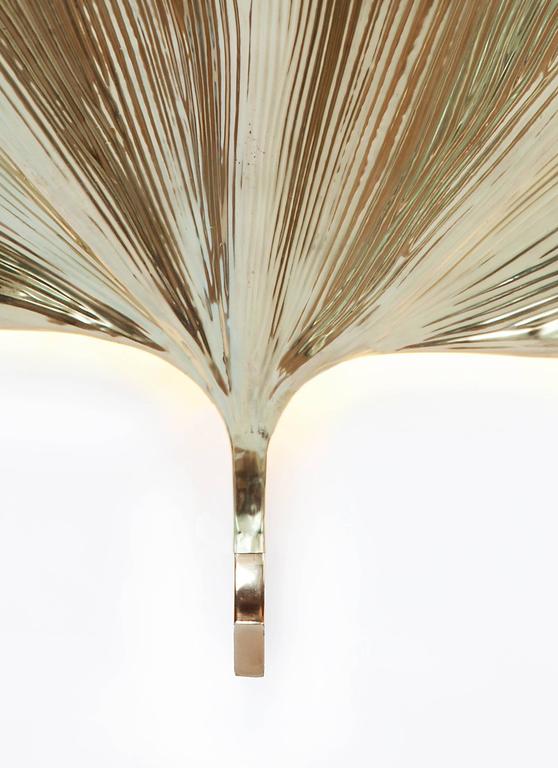 Pair of large brass "Ginko" wall lights at 1stDibs