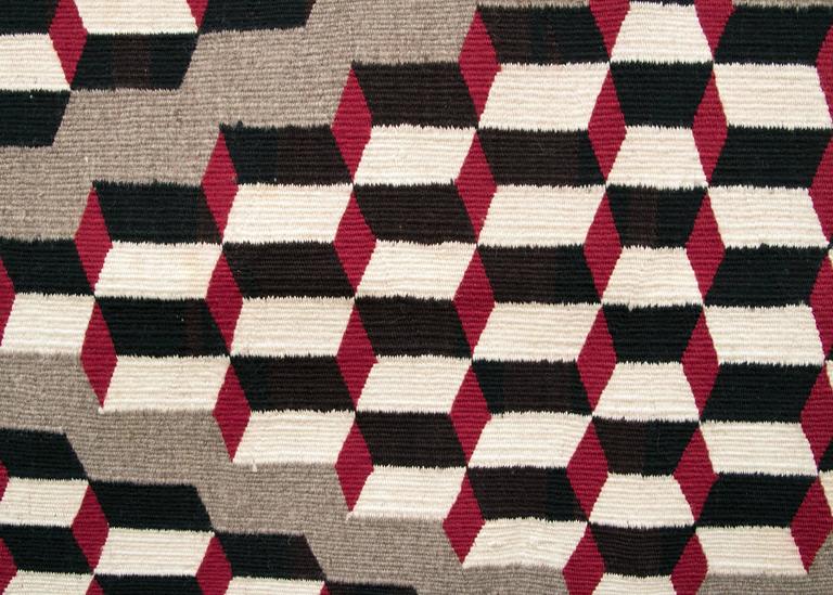 Vintage Navajo Optical/Tumbling Block Rug, circa 1950 at 1stDibs
