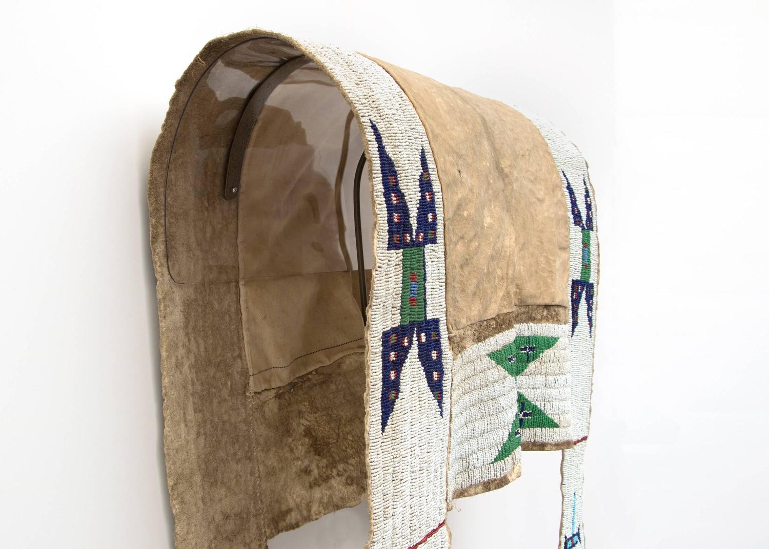 Antique Native American Beaded Hide Saddle Blanket, Plains, Late 19th ...