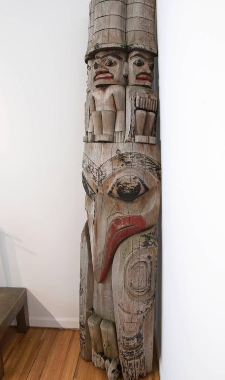 Antique Northwest Coast/Native American TOTEM Pole, Tlingit, 19th ...