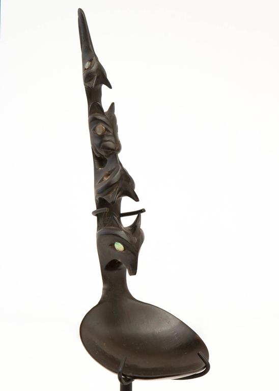 Antique Northwest Coast Native American Carved Horn Spoon, Haida, 19th ...