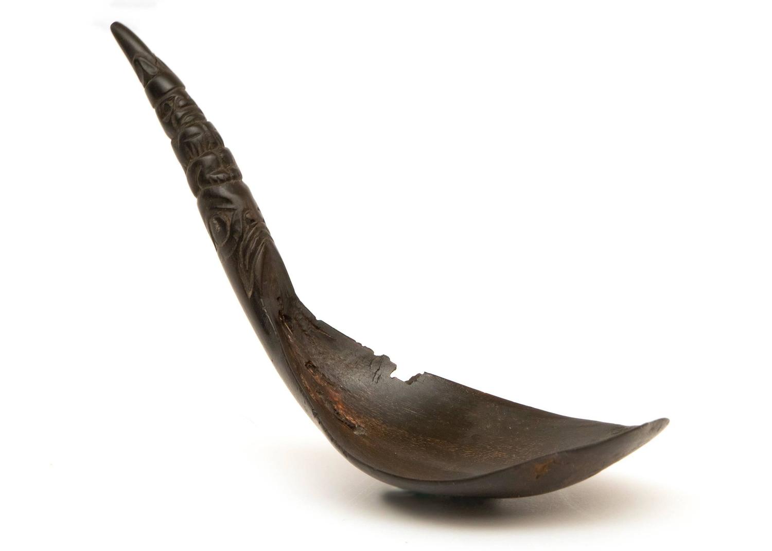 Antique Northwest Coast Native American Carved Horn Spoon, Haida, 19th ...