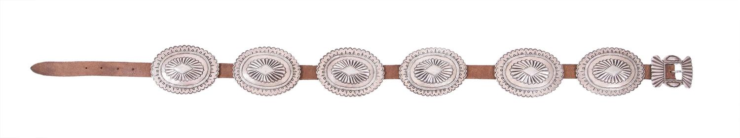 Antique Native American Second Phase Concho Belt, Navajo, Early 20th ...