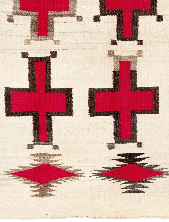 Vintage Trading Post Rug with Spider Woman Crosses, Navajo, Early 20th ...