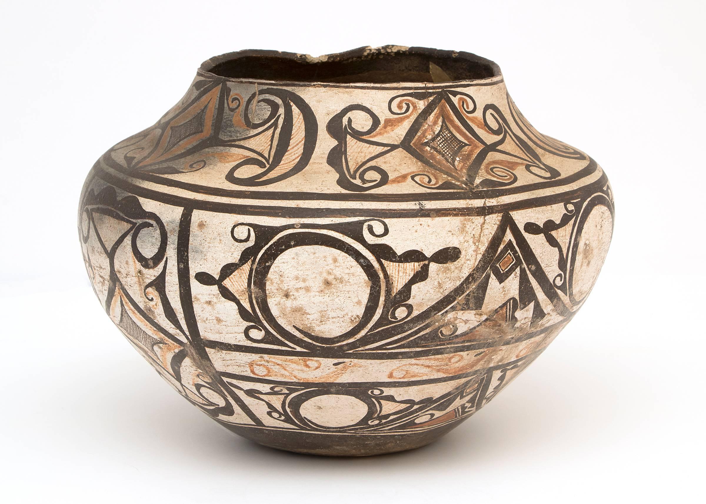 Collection of Three Antique Native American Pottery Jars, 19th and 20th ...