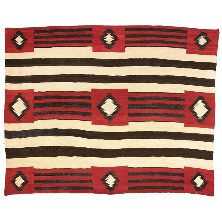 Vintage Navajo Rug, Chief's Blanket Revival, circa 1930 at 1stDibs