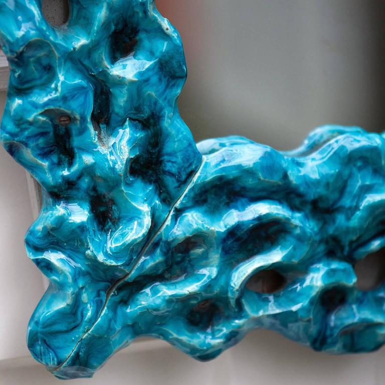 Fantastic Italian Turquoises Ceramic Mirror, Italy, 1950 at 1stDibs ...