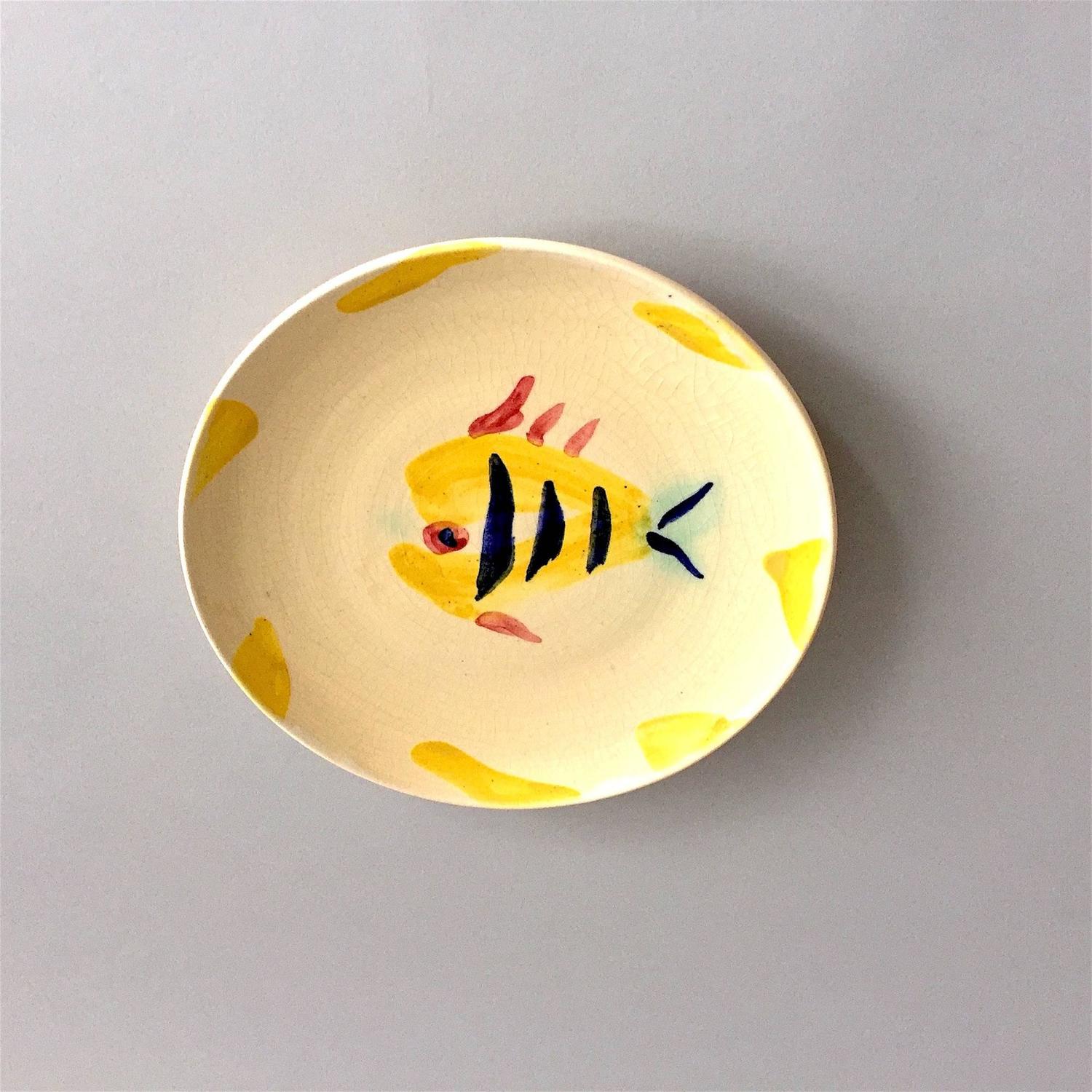 Pablo Picasso Madoura Fish Dish Plate, 1947 For Sale at 1stdibs