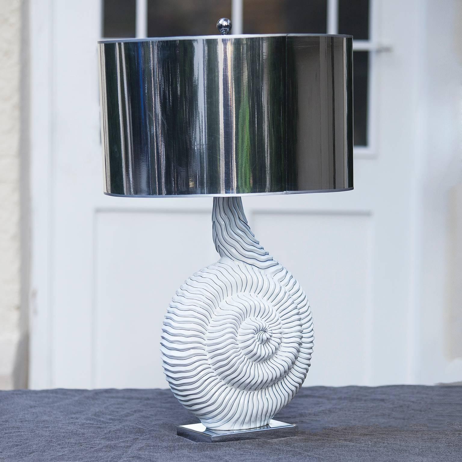 Italian Ammonite Porcelain Table Lamp, Italy, 1970 at 1stDibs ...