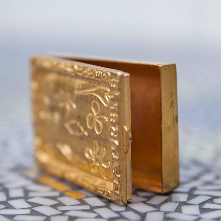 Line Vautrin Gilt Bronze Box Signed at 1stDibs