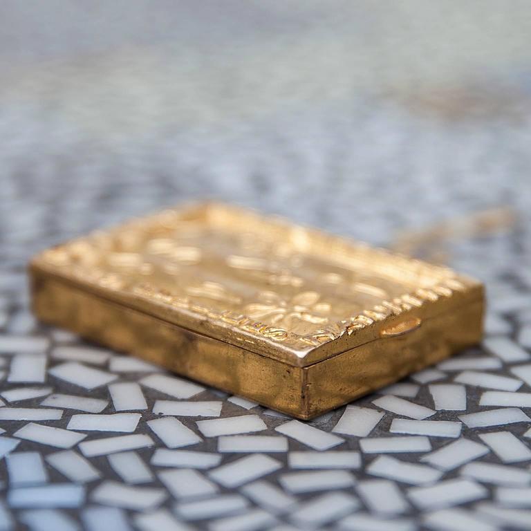 Line Vautrin Gilt Bronze Box Signed at 1stDibs