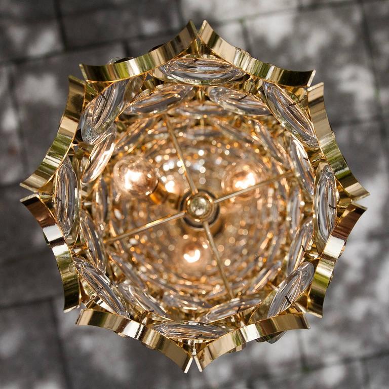 Beautiful Palwa Gilt Metal Jewel Crystal Floor Lamp at 1stDibs