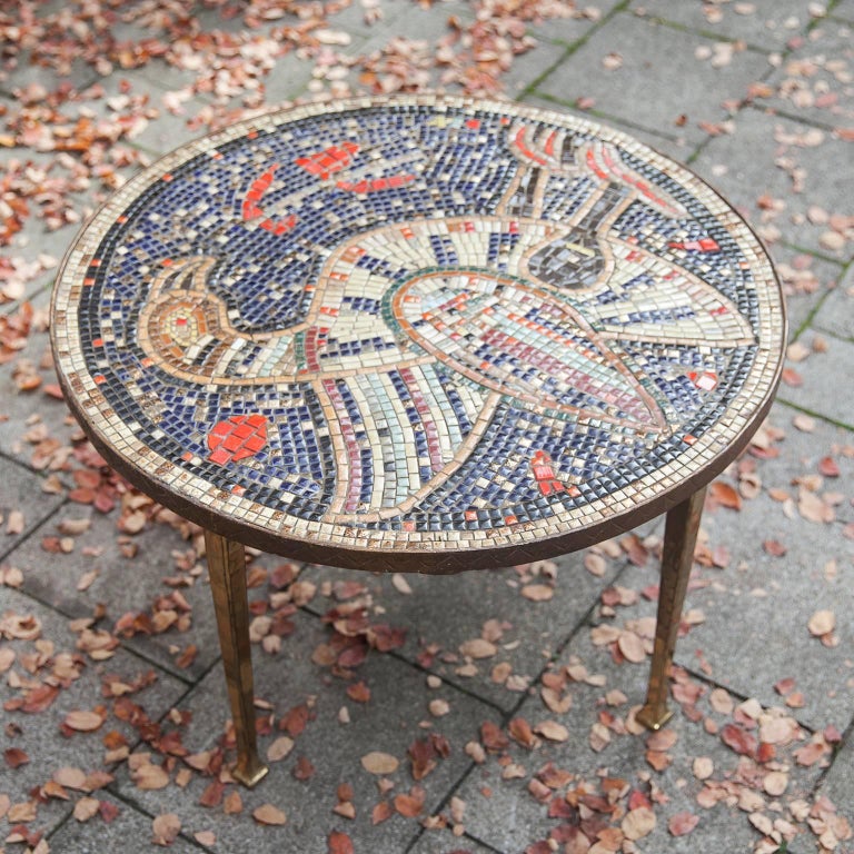 Mosaic Art Deco Table Bird, Italy, 1930s at 1stDibs